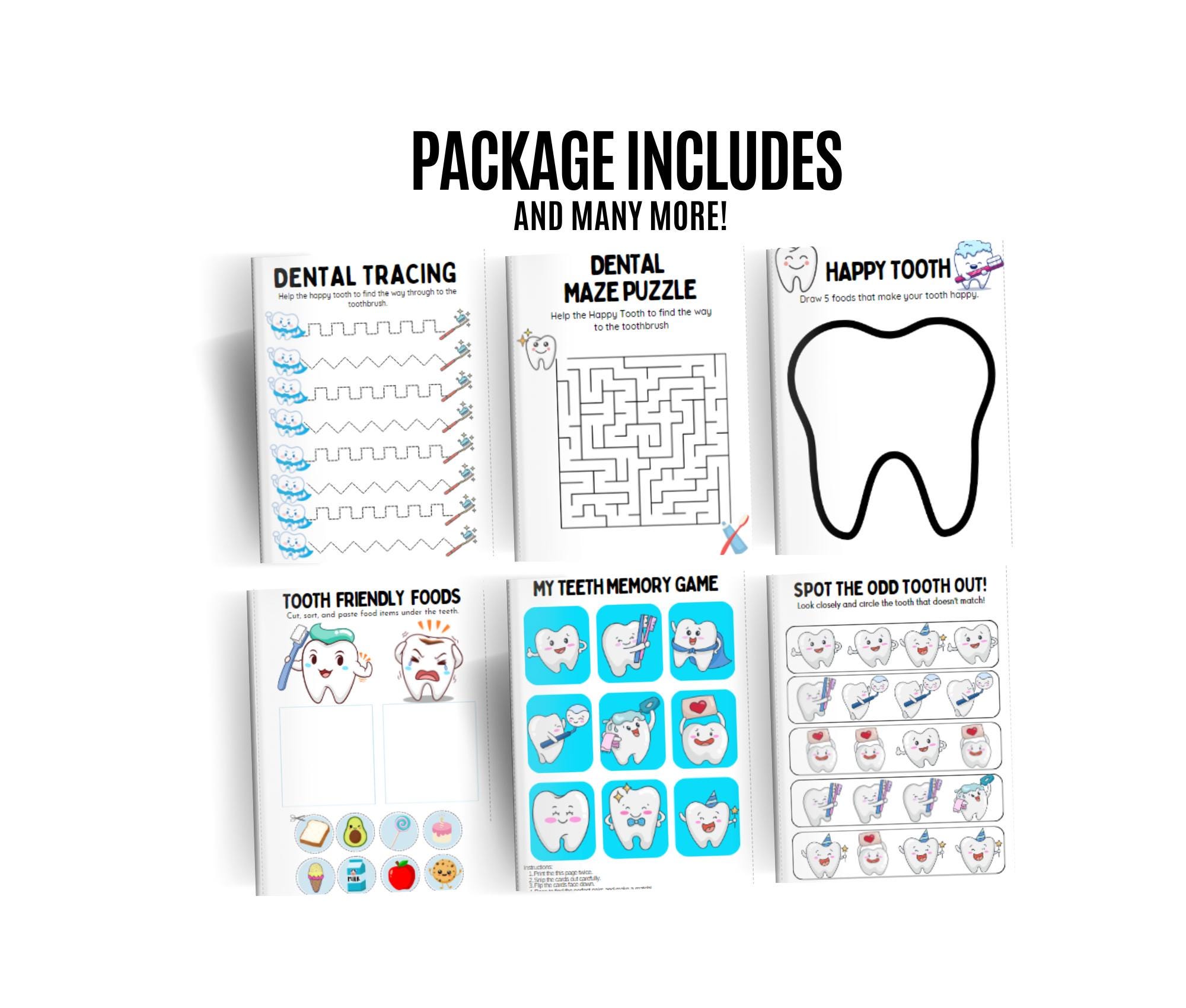 Dental Health Activity Printable PDF, Preschool Toddler Tooth Activity ...