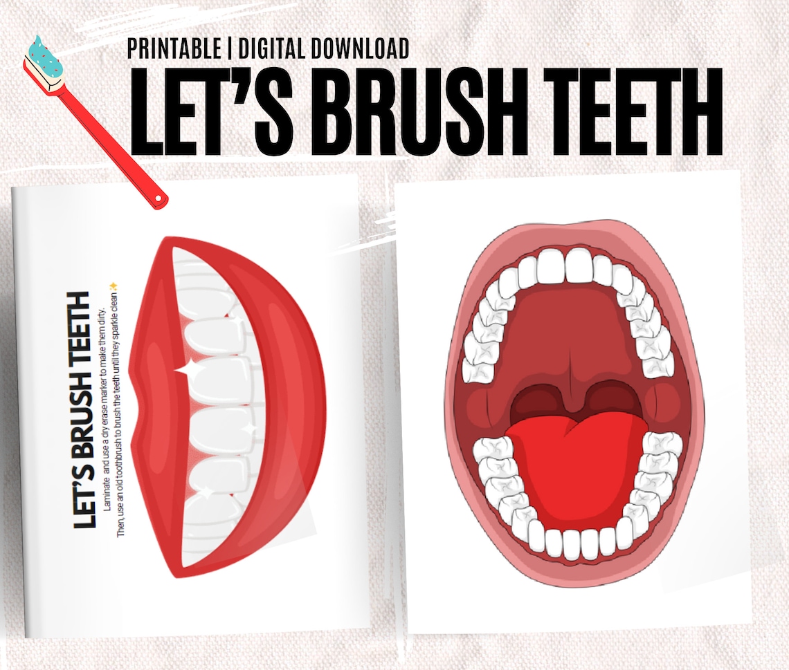 Dental Health Game Printable , Let's Brush Teeth , Kids Teeth Brushing ...