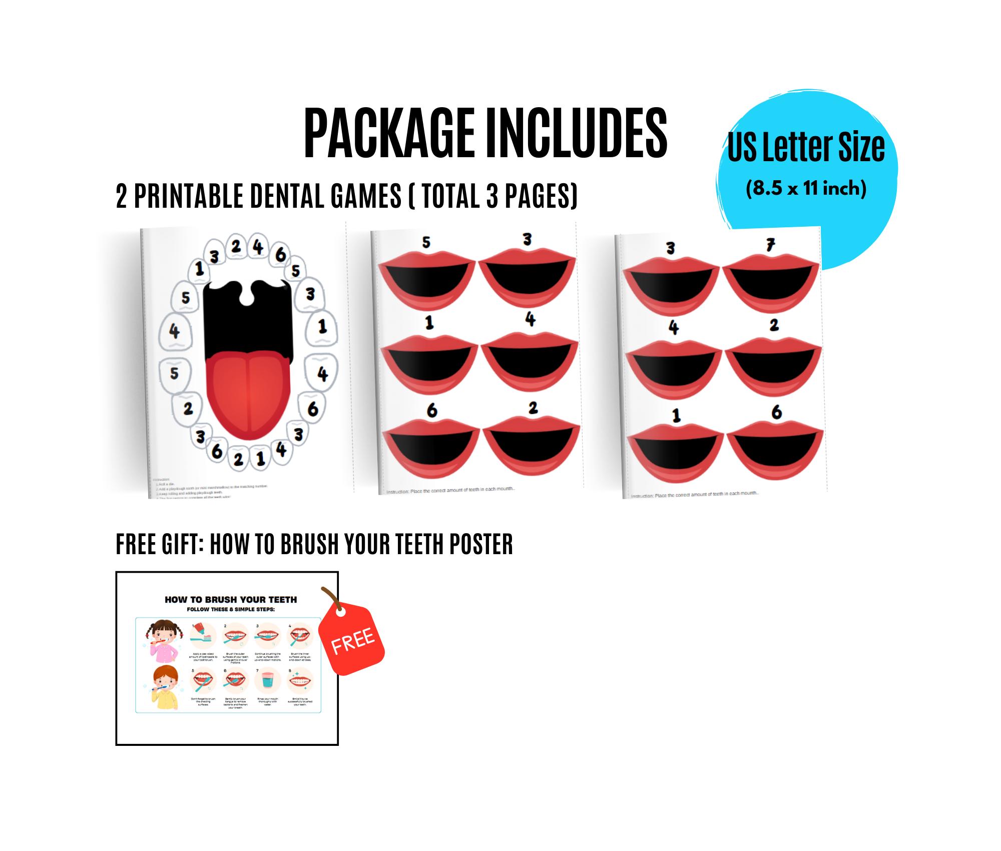 Dental Health Game Printable PDF, Preschool Toddler Tooth Activity ...