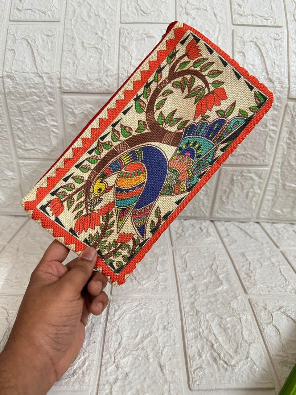 Madhubani Printed Pouches Clutch Bags, Indian Wedding Favors, Party ...