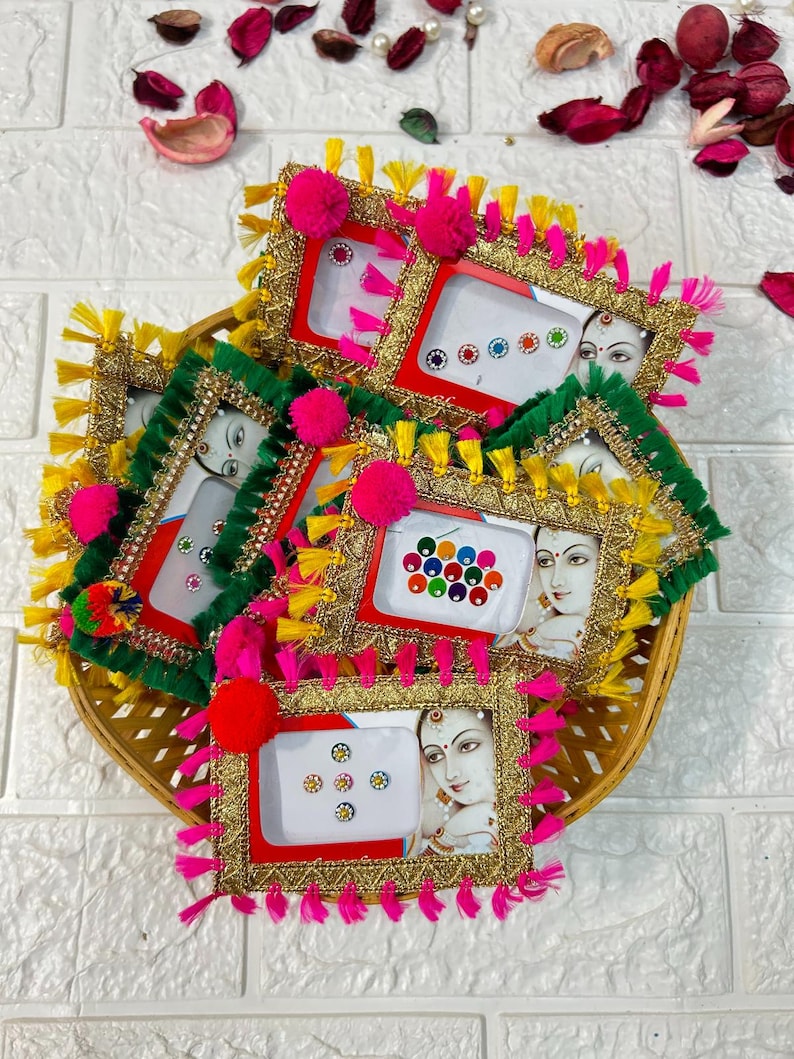 25-100 Pcs Decorated Bindi Packs Mehndi Favor Gifts, Mehendi Sangeet ...