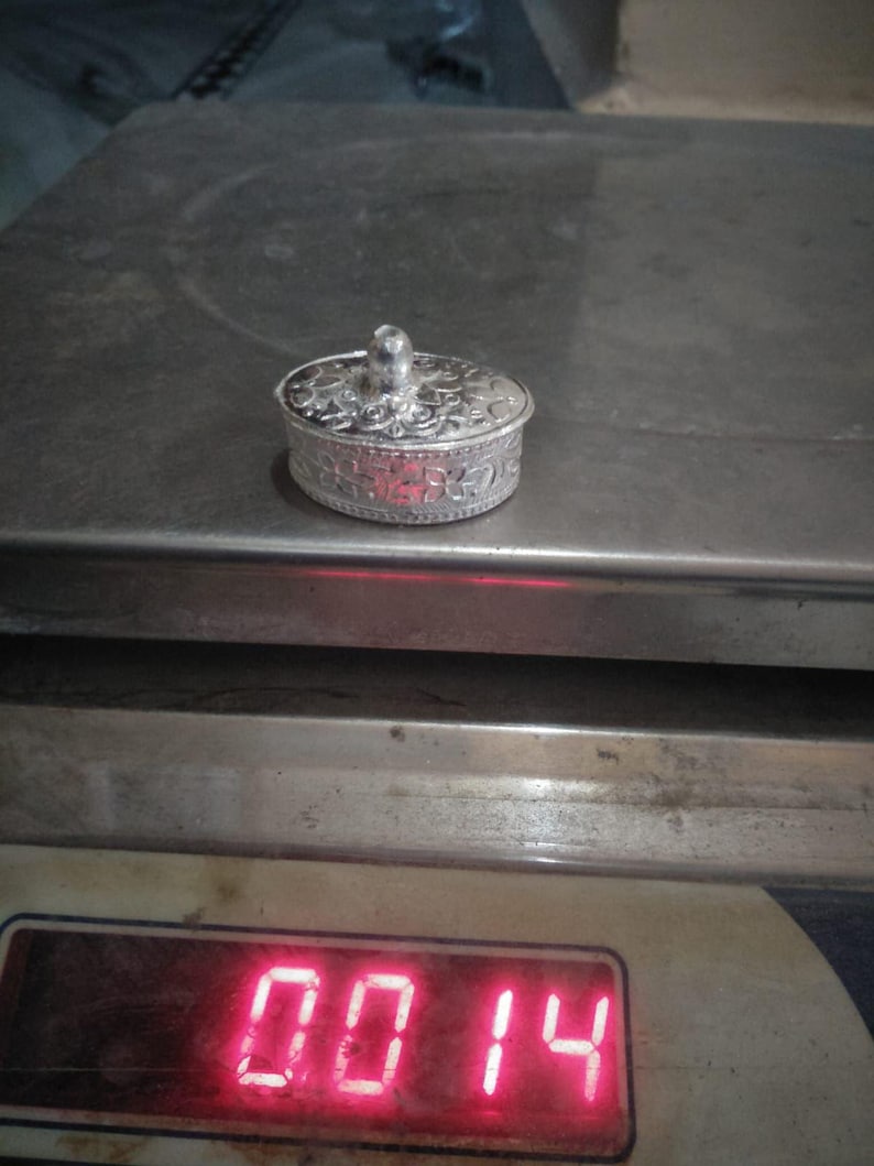 German Silver Roli Haldi Kumkum Dibbi Box, Puja Gifts, Wedding ...