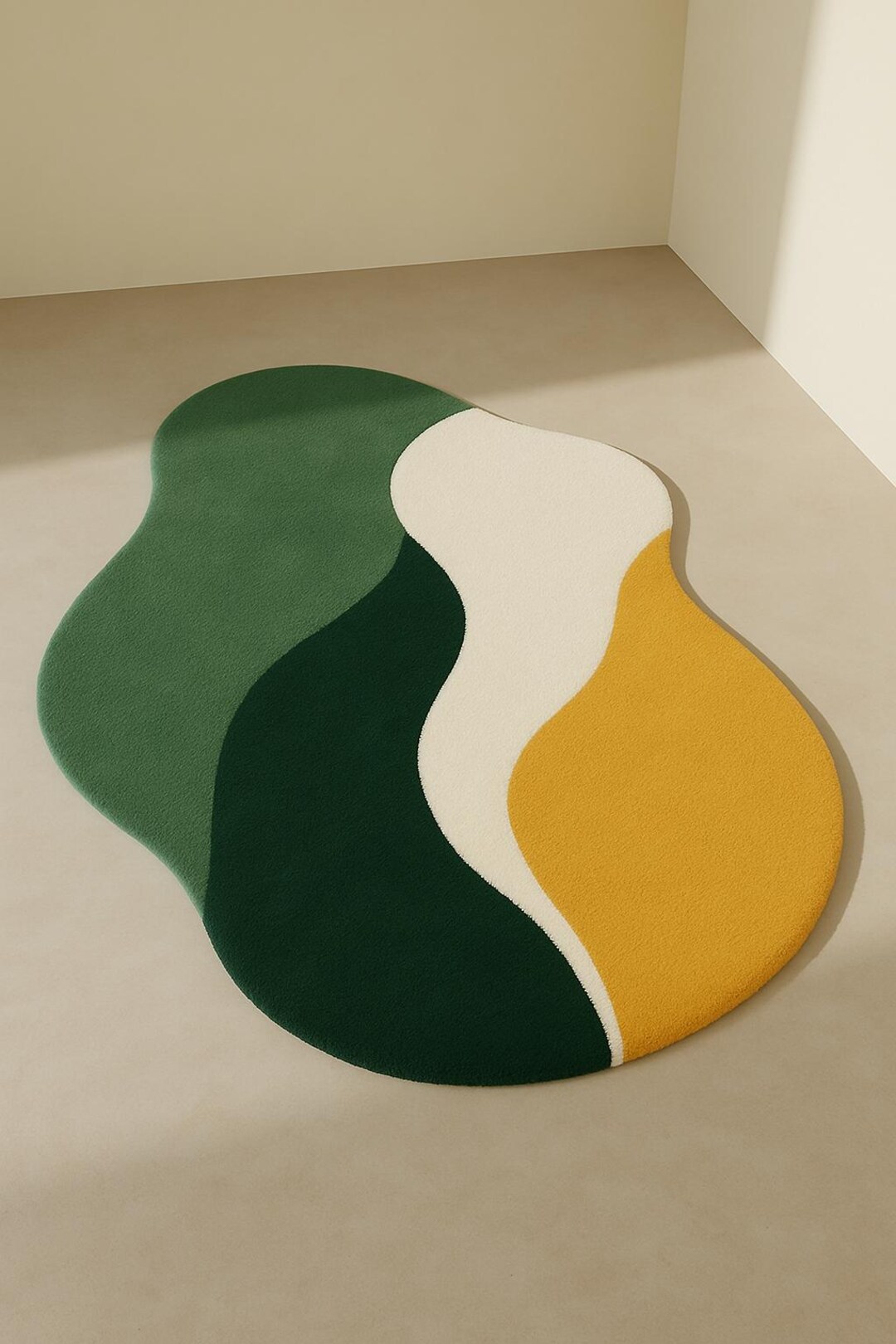 IRREGULAR SHAPE "verdant Sunrise Rug" for Living and Bedrooms - Etsy