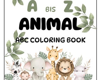 Kidz ABC Animal Coloring Book - Etsy