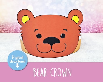 Bear Paper Crown Printable - Etsy UK