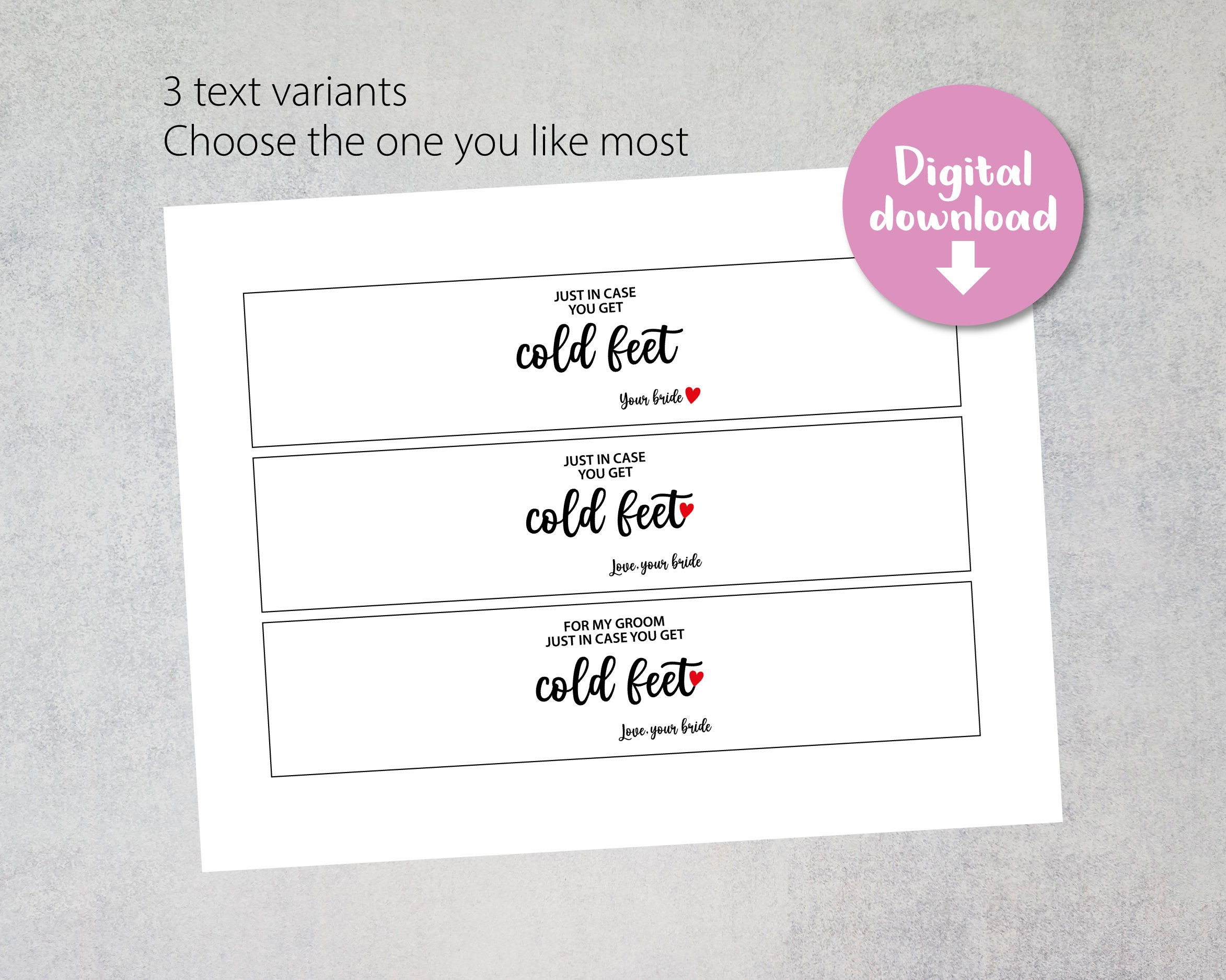 Cold Feet Sock Label, in Case You Get Cold Feet, Groom Sock Label, Sock ...