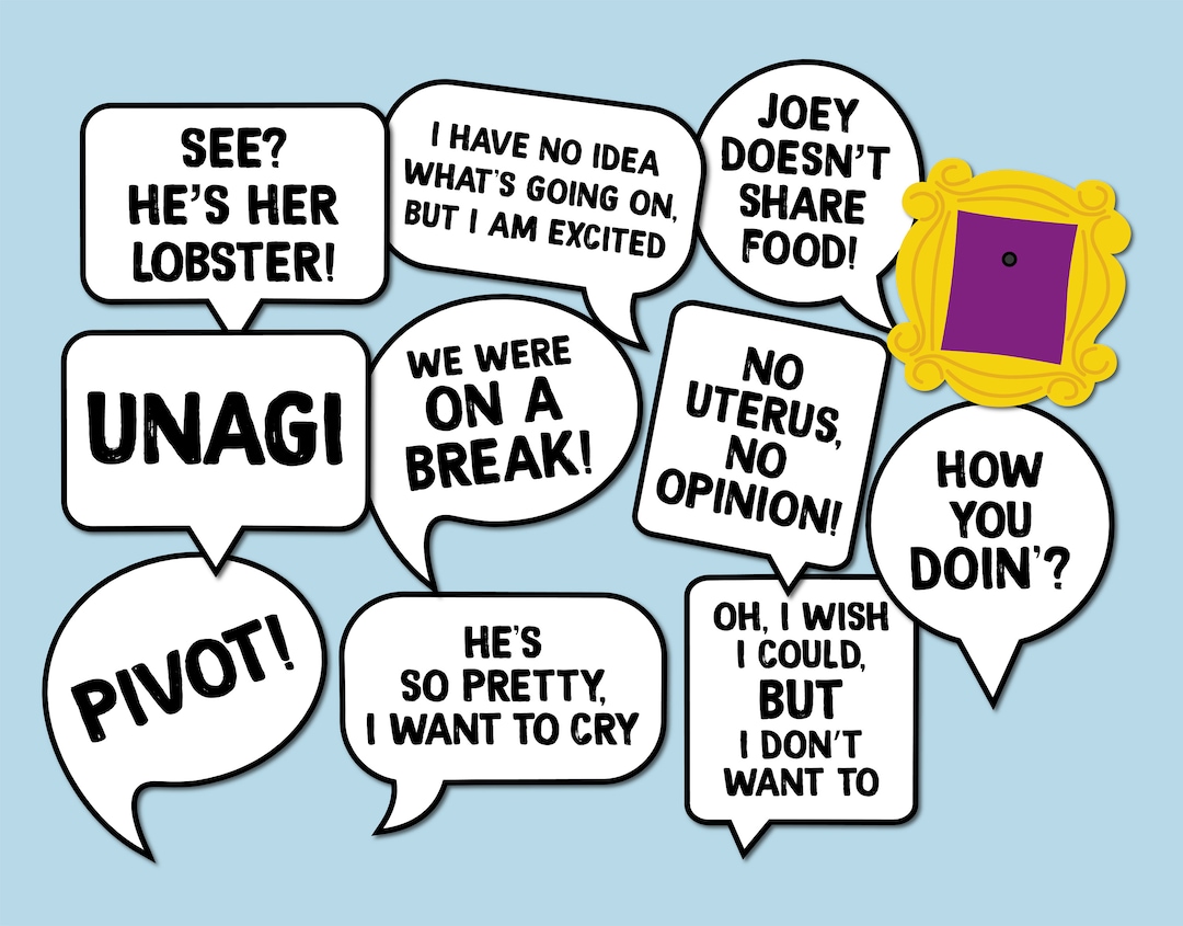 FRIENDS Series Photo Props, Best Quotes for Friends Party, TV, Funny ...