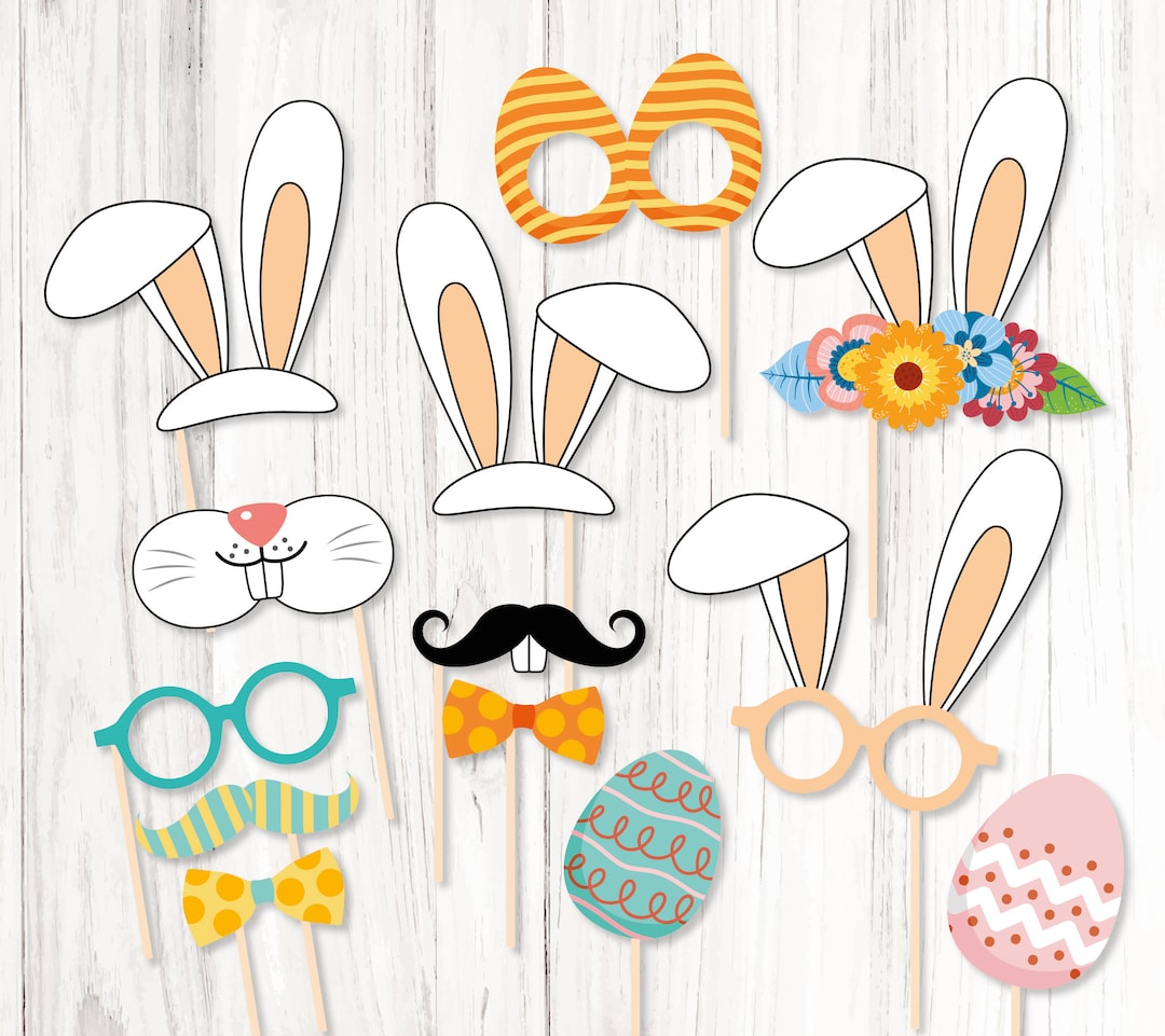 Easter Photo Props, Easter Photo Booth Props, Bunny Props, Egg Props ...