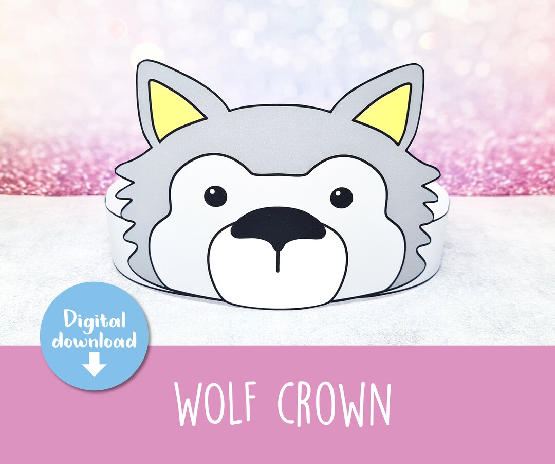 Printable Wolf Crown, Wolf Crown, Woodland Headband, Printable Wolf ...