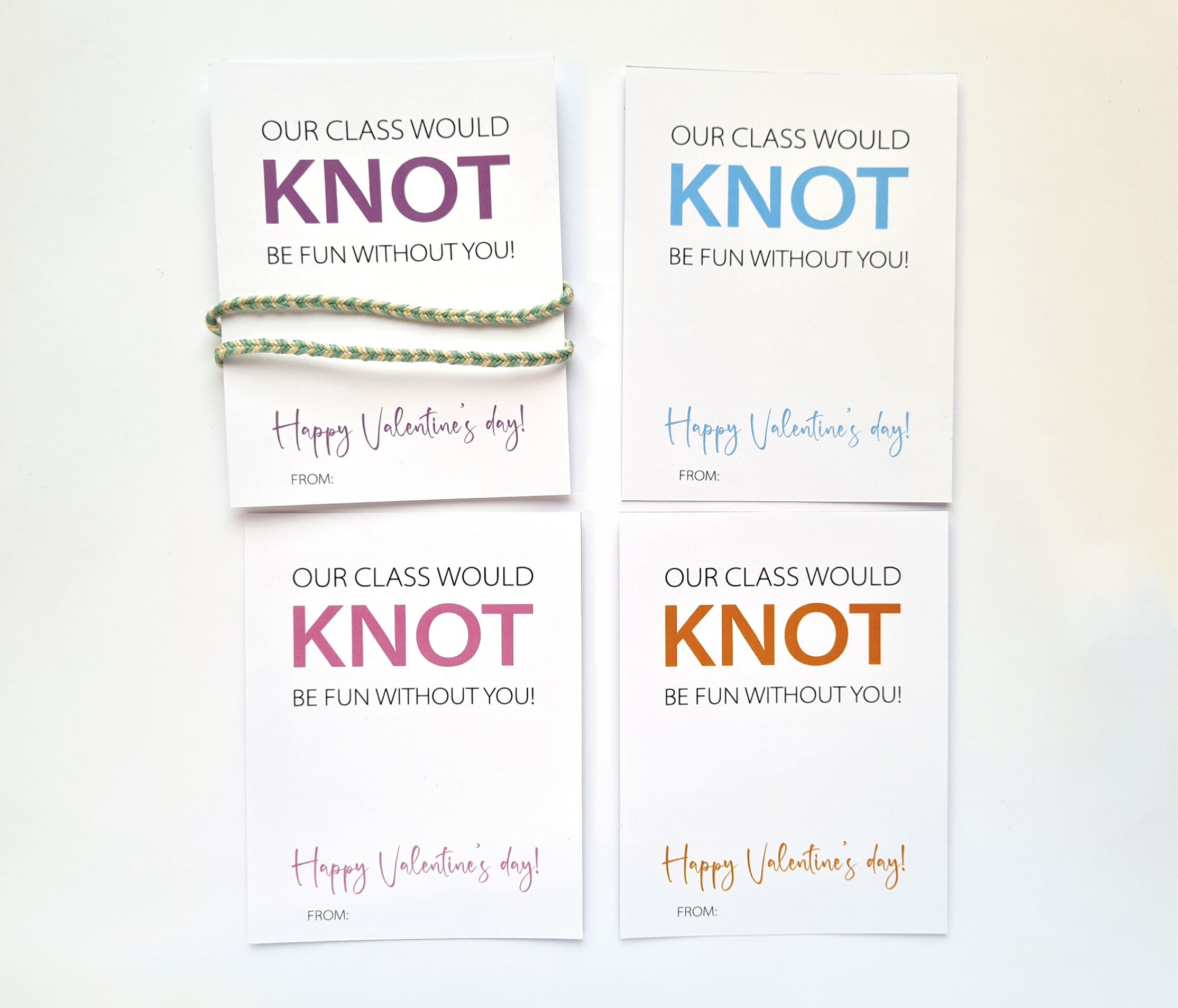 Bracelet Valentine Tags, Multi, Friendship Bracelet Classroom ...