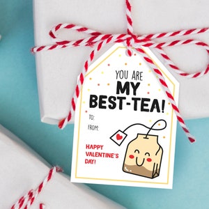 Printable You Are My Besttea Valentine's Day Card, Bestie Valentine Tag ...