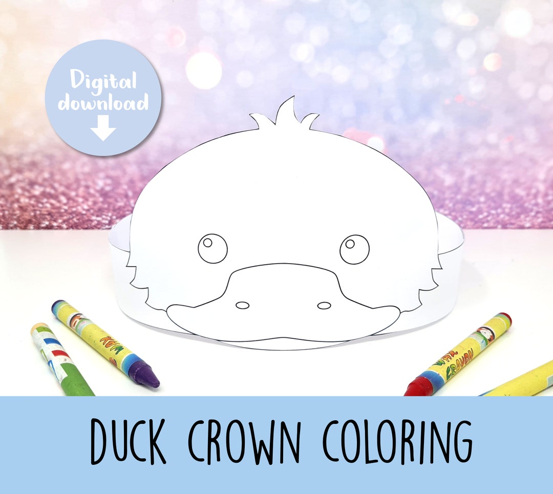 Coloring Duck Crown, Duck Birthday Hat for Kids, Duck Headband ...