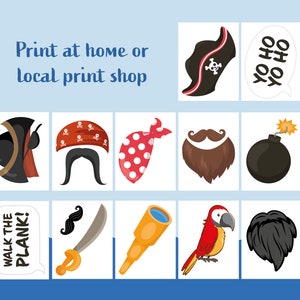 Pirate Photo Props, Pirate Masks, Pirate Party Printables, Party ...