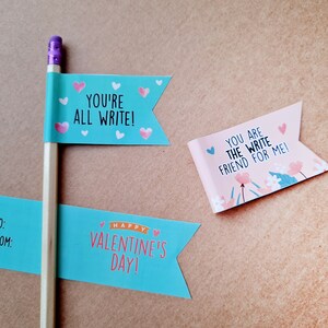 Valentine Printable Pencil Tags, Instant Download, Printable Valentine ...