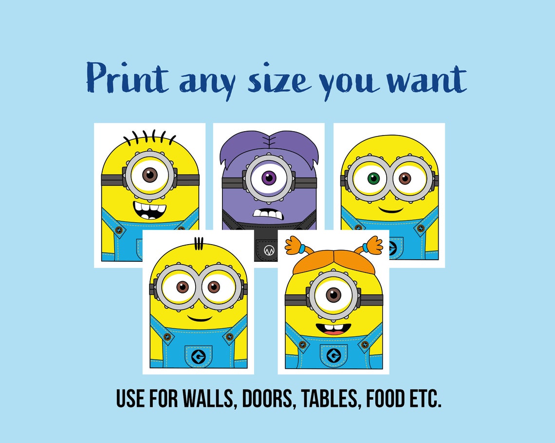Minion Clipart, Minion Printables, Minion Party Decorations, Minion ...