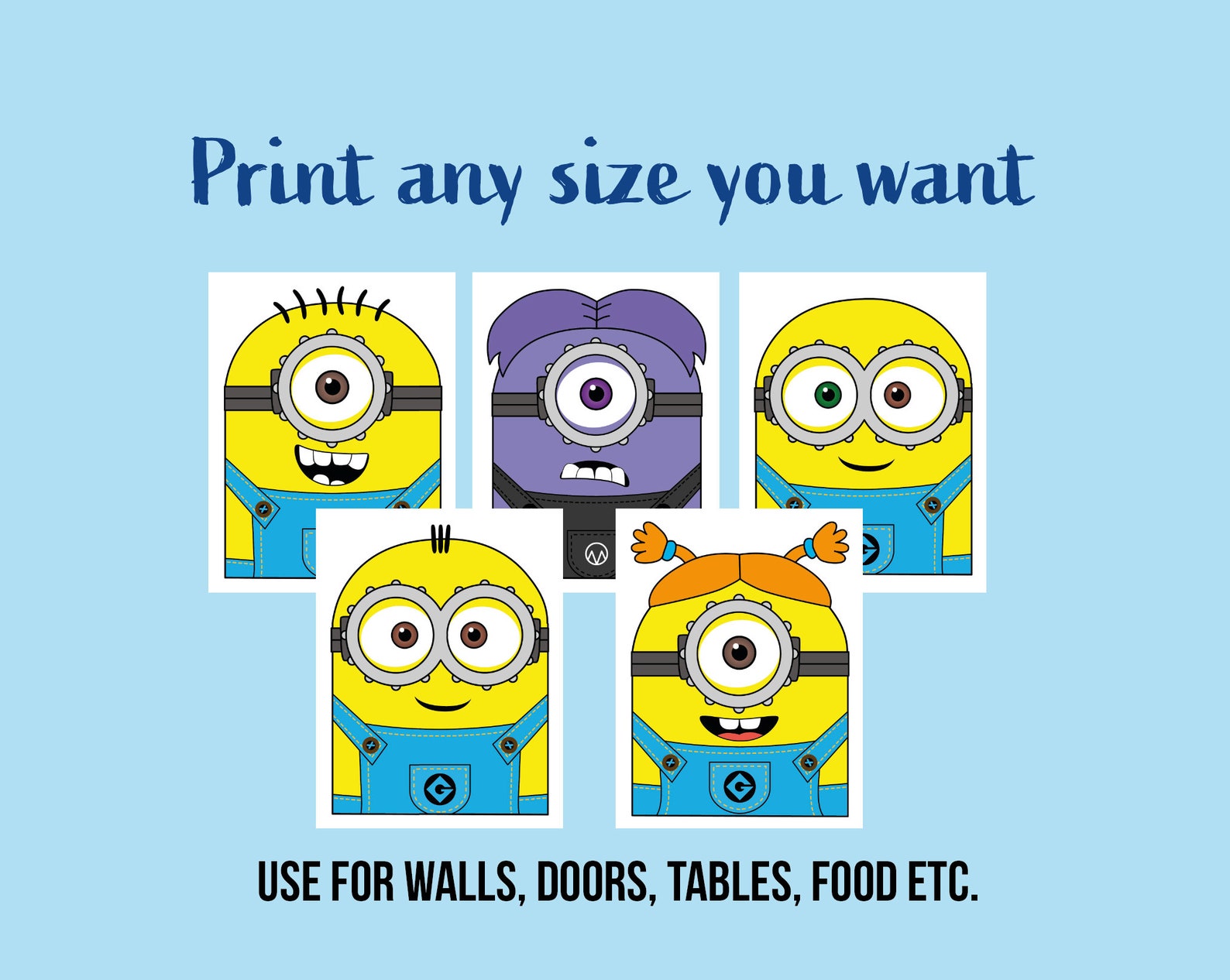 Minion Clipart, Minion Printables, Minion Party Decorations, Minion ...