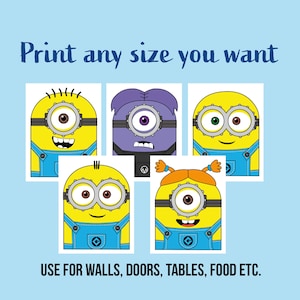 Minion Clipart, Minion Printables, Minion Party Decorations, Minion ...