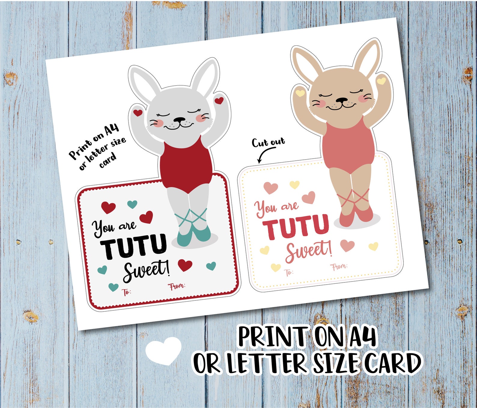 Esaster Bunny Scrunchie Card, Rabbit Ballerina, Easter Scrunchie Gift ...