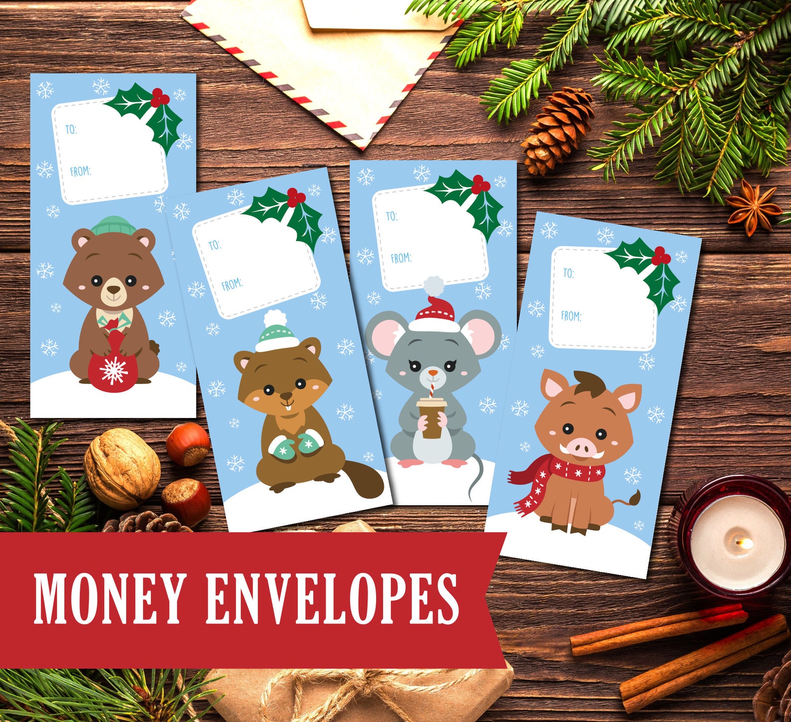 Christmas Money Envelope, Printable Christmas Envelope, Gift Envelope ...