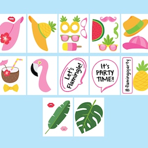 Summer Photo Props, Summer Party, Summer Photo Booth Props, Flamingo ...