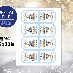Polar Express Tag Printable, Christmas Gift Idea, Party Favors, Instant ...