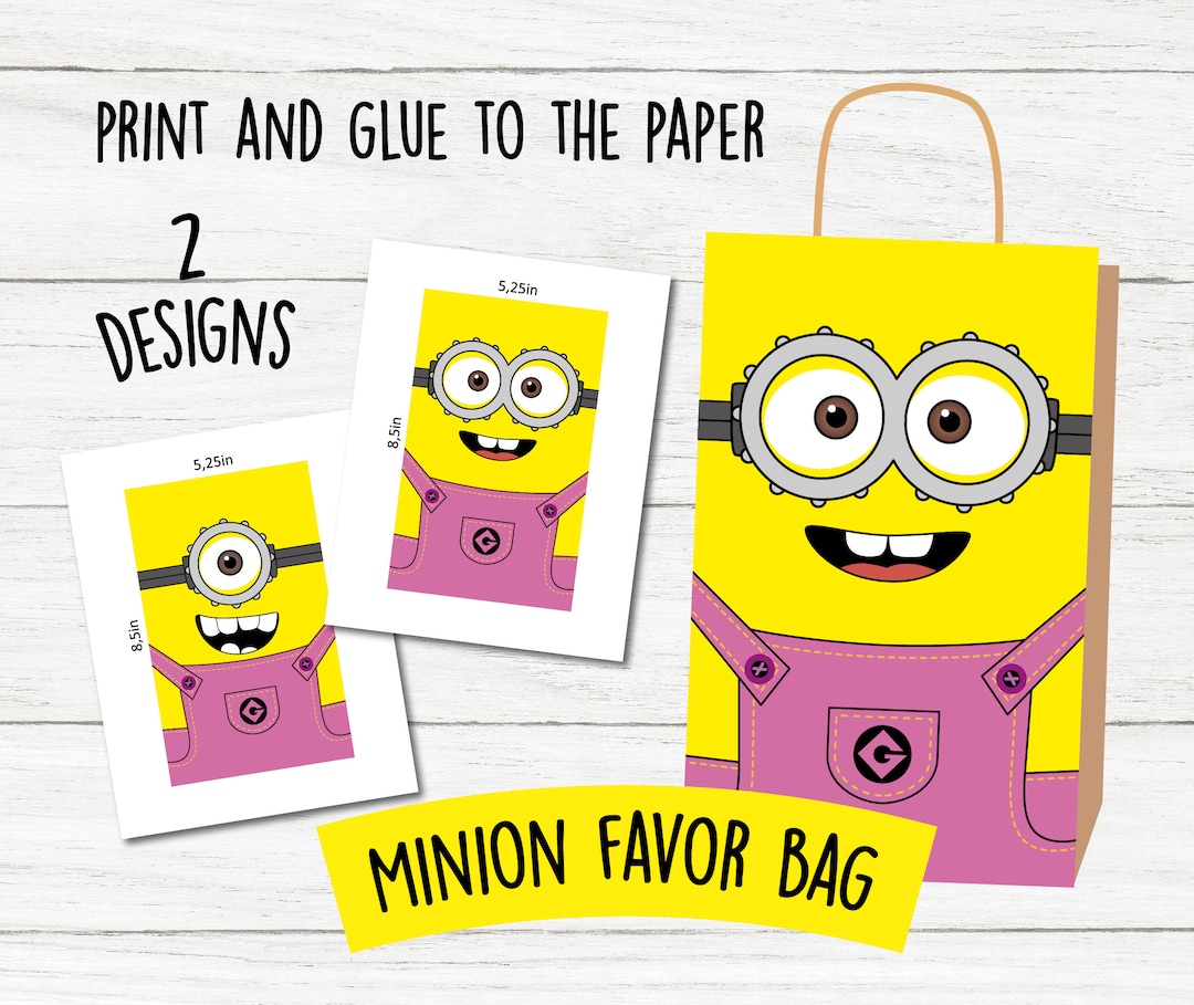 Pink Minion Favor Bag, Minion Party Decorations, Minion Birthday, Kids ...