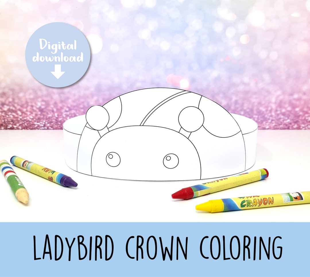 Coloring Ladybug Crown, Ladybird Birthday Hat, Ladybird Headband ...