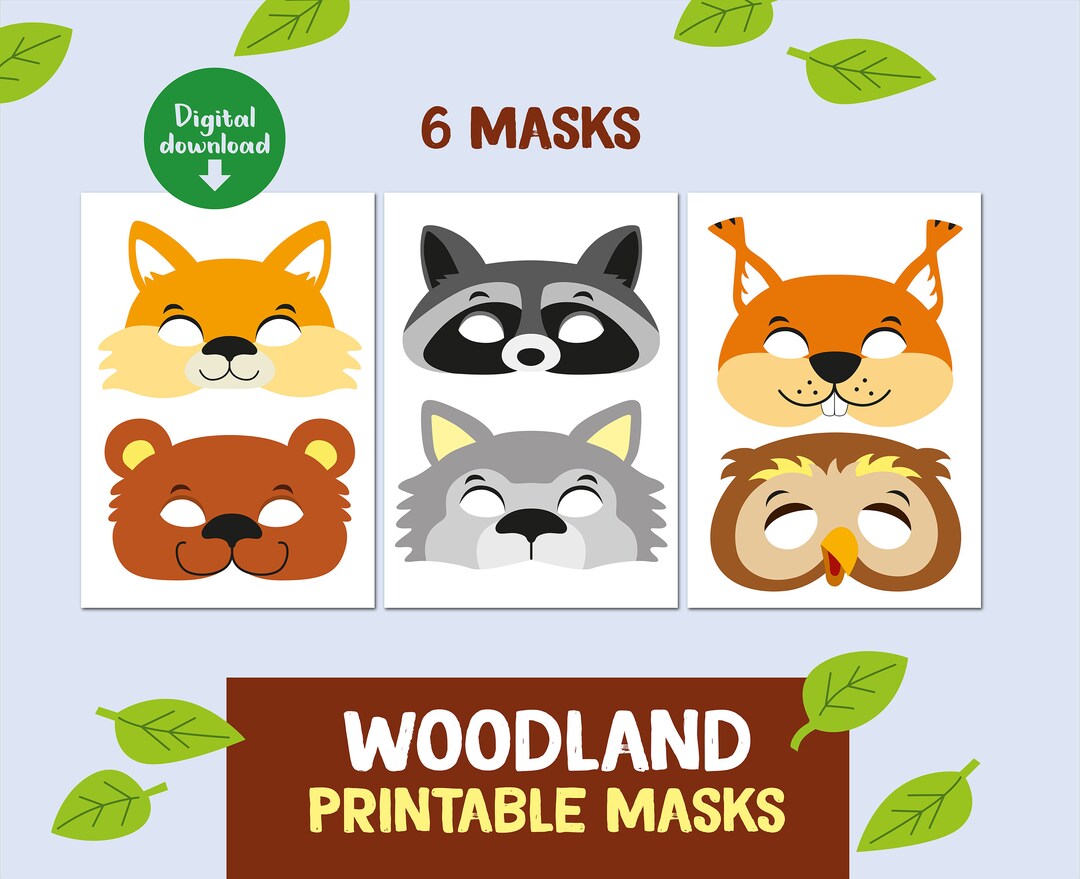 Woodland Animal Masks, Woodland Masks, Printable Forest Animal Masks ...