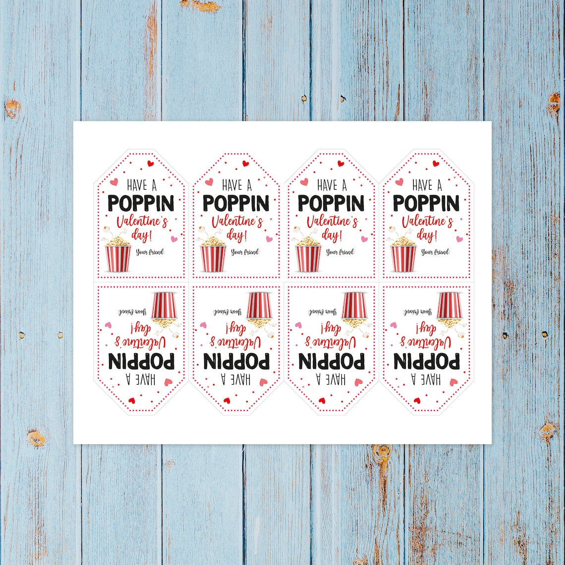 Printable Have a Popping Valentine's Day Card, Popcorn Valentine Tag ...
