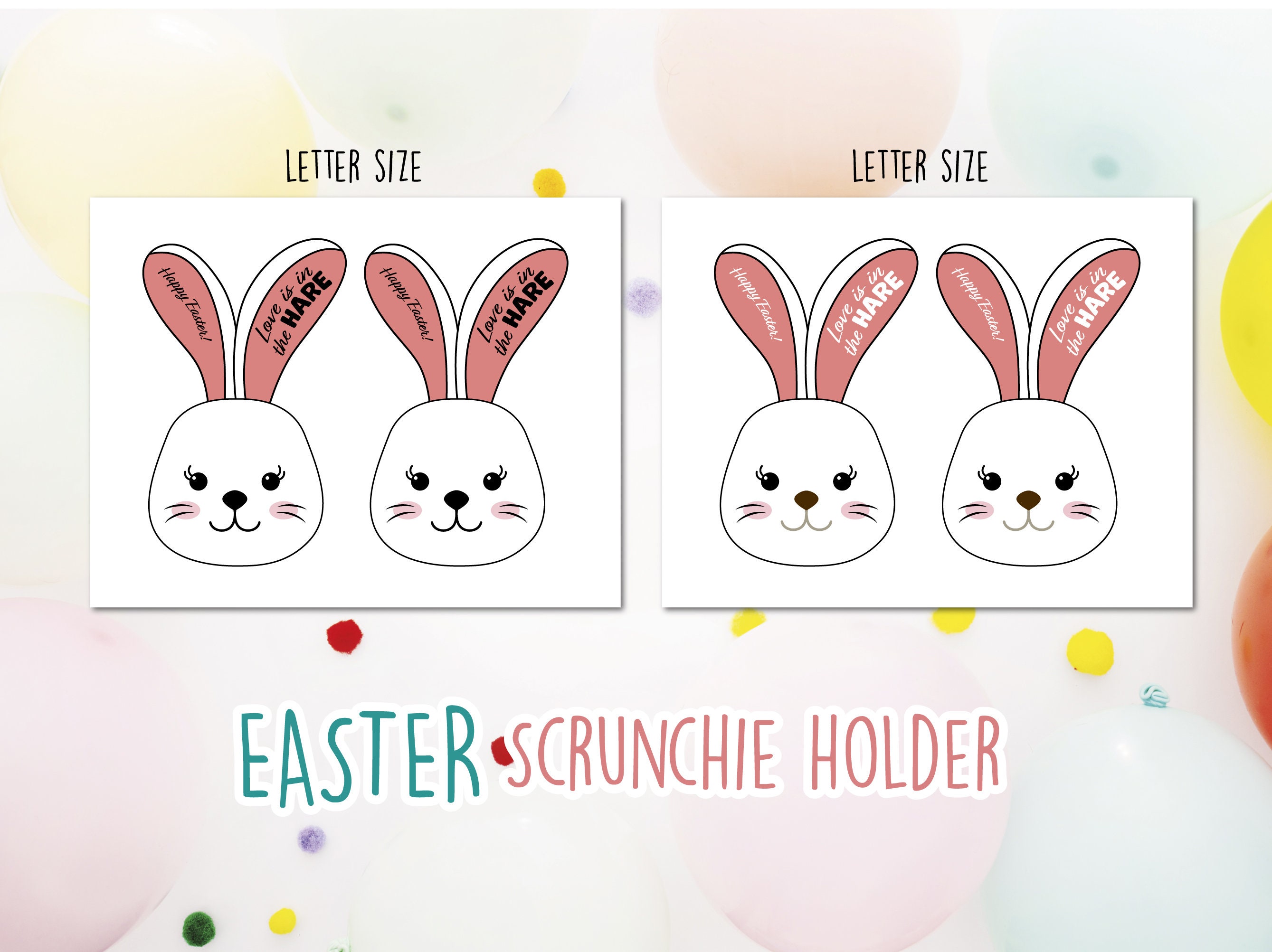 Easter Bunny Scrunchie Card, Rabbit Scrunchie, Easter Scrunchie Gift ...