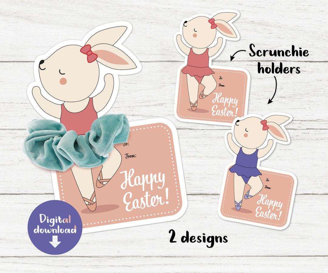 Easter Bunny Scrunchie Holder, Rabbit Ballerina, Easter Scrunchie ...