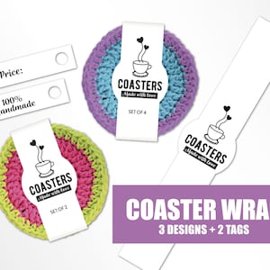 Printable Wrap Tags for Coasters, Coaster Wrap Tags, Coaster Wraps ...