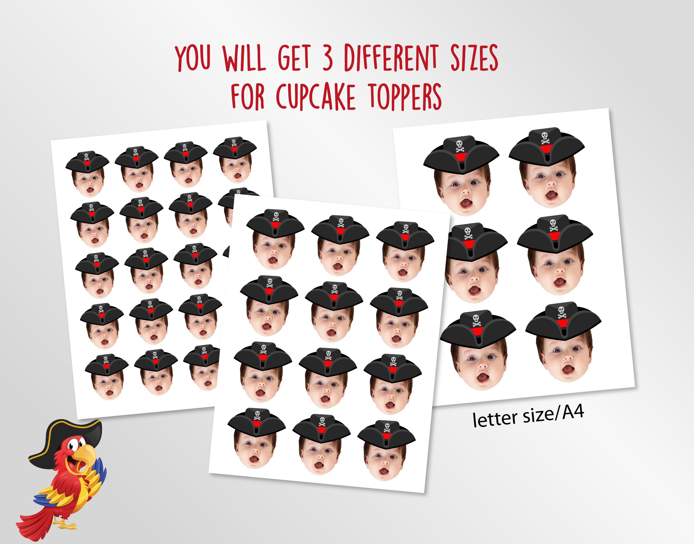 Pirate Cupcake Topper, Pirate Birthday Cake Decor, Custom Cupcake ...