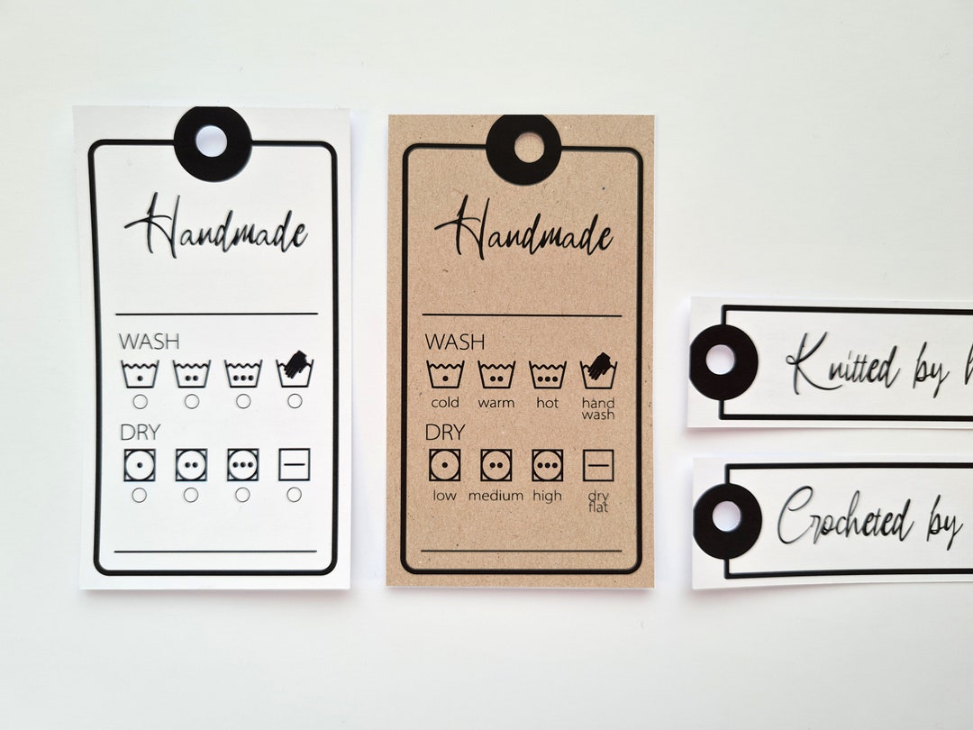 Printable Care Instruction Tags, Digital PDF, DIY Maker Labels, Washing ...