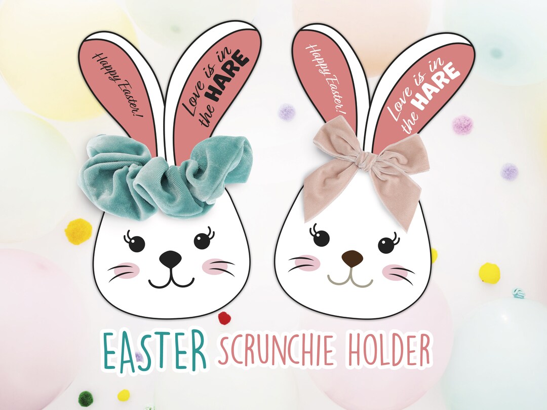 Easter Bunny Scrunchie Card, Rabbit Scrunchie, Easter Scrunchie Gift ...