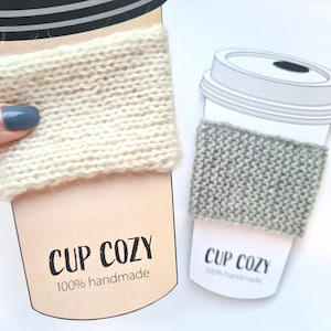 Printable Cup Cozy Cards, Display Inserts, Coffee Sleeve Insert Cards ...