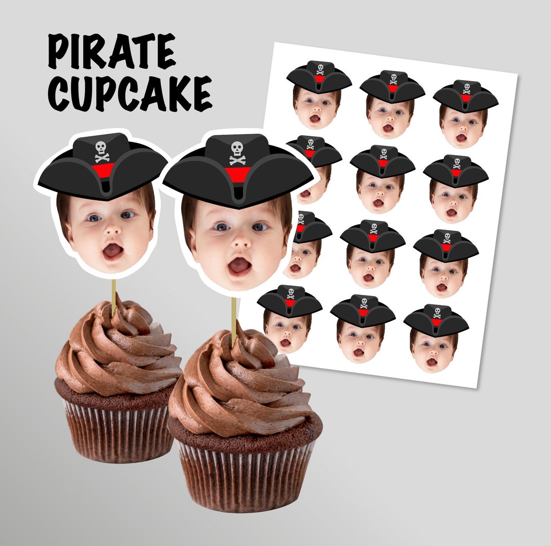 Pirate Cupcake Topper, Pirate Birthday Cake Decor, Custom Cupcake ...