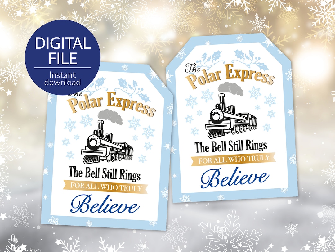 Polar Express Tag Printable, Christmas Gift Idea, Party Favors, Instant ...