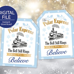 Polar Express Tag Printable, Christmas Gift Idea, Party Favors, Instant ...