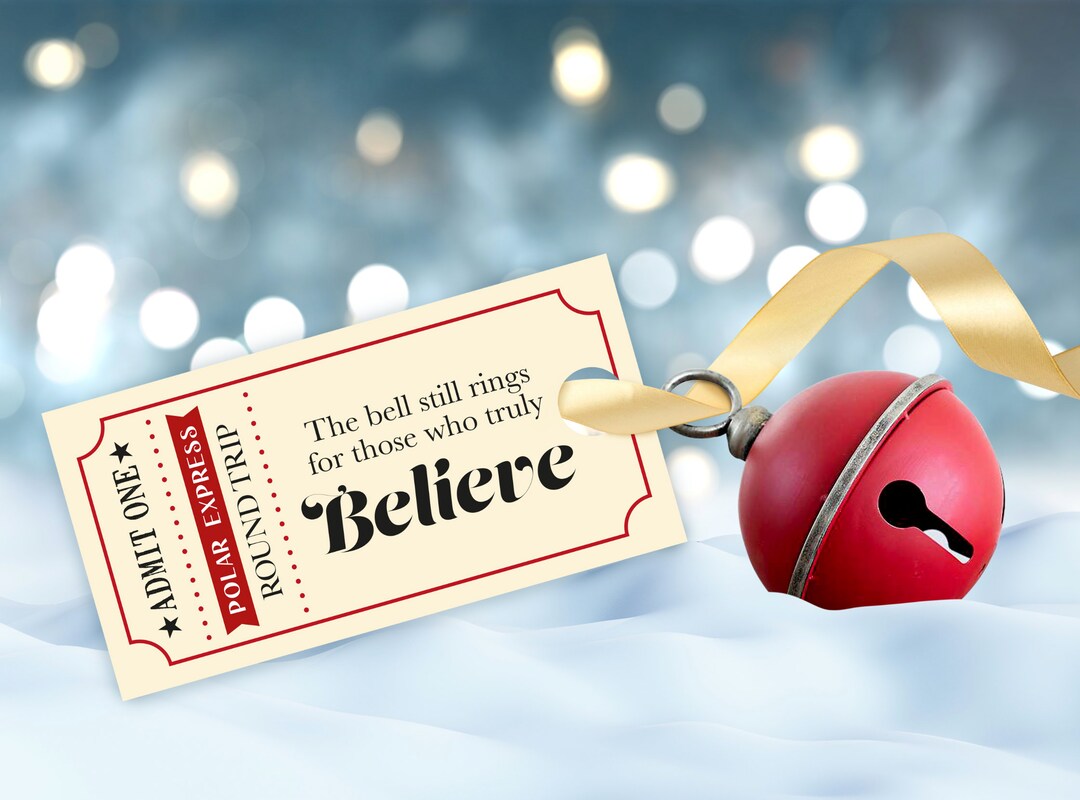 Polar Express Tag Printable, Christmas Gift Idea, Party Favors, Instant ...