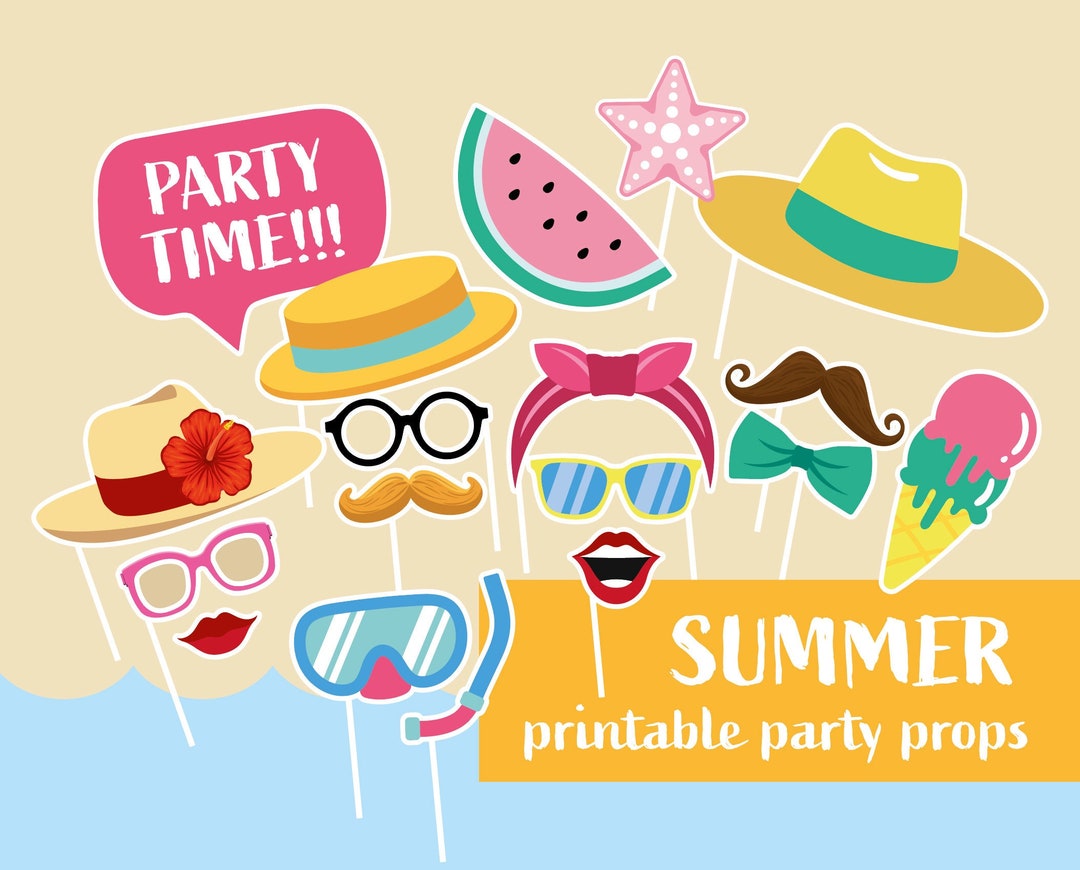 Summer Photo Props, Summer Party, Summer Photo Booth Props, Flamingo ...