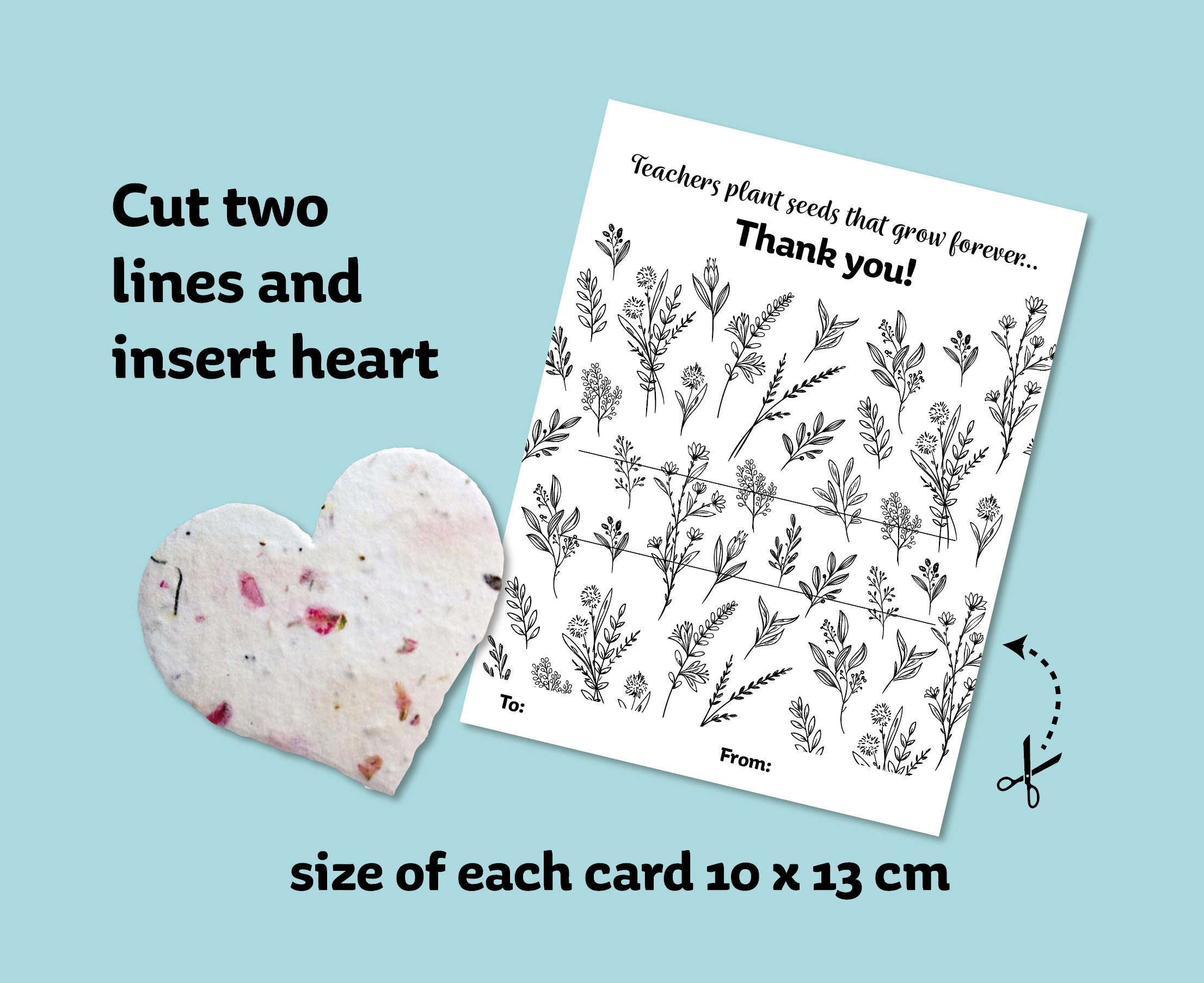 Display Cards for Plantable Seed Papers, Appreciation Card for Teachers ...