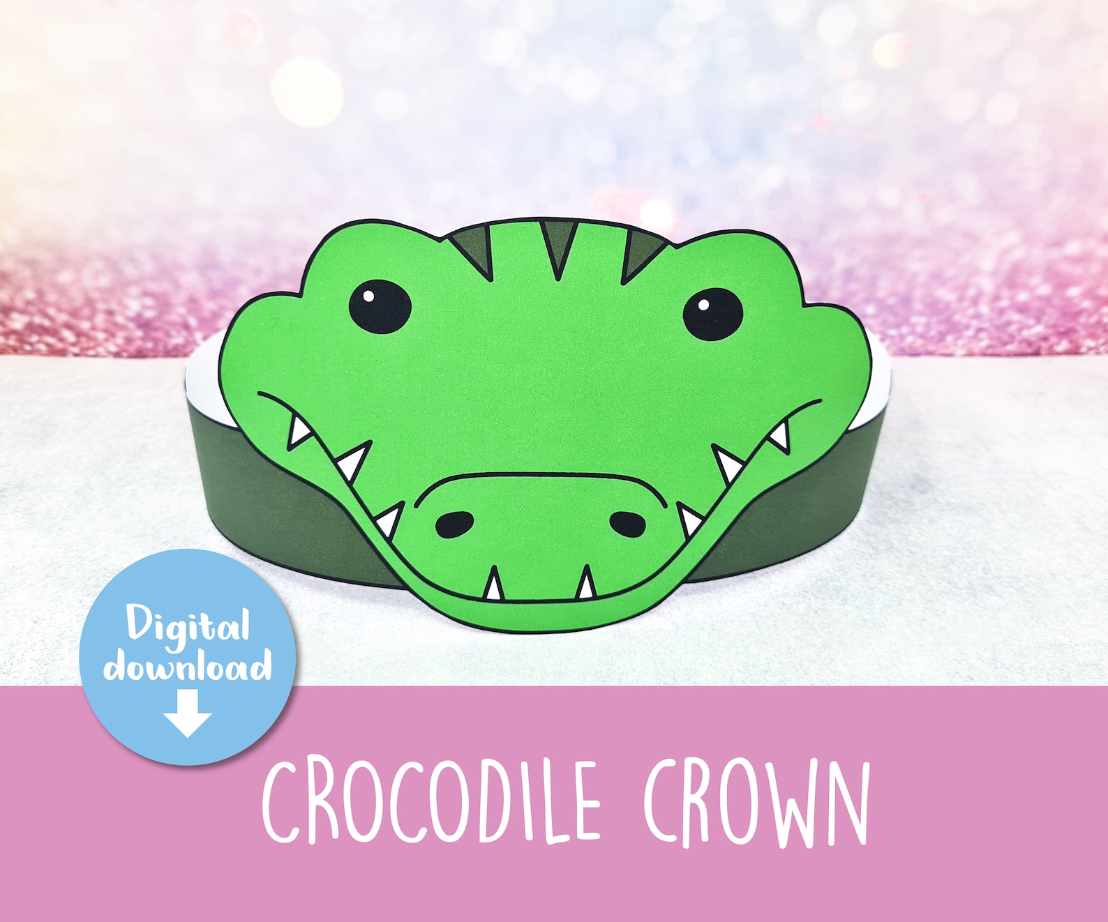 Printable Crocodile Crown, Crocodile Crown, Headband, Printable ...