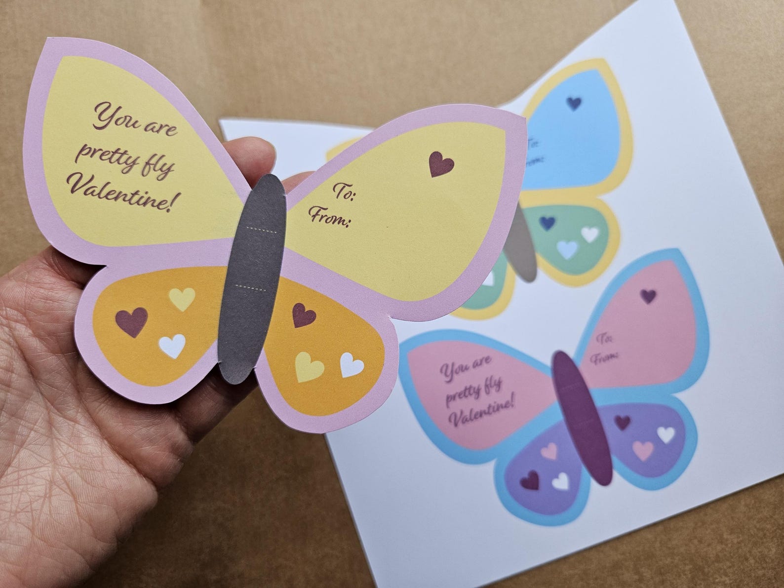 Printable Butterfly Valentine Candy Holder, You Are Pretty Fly ...