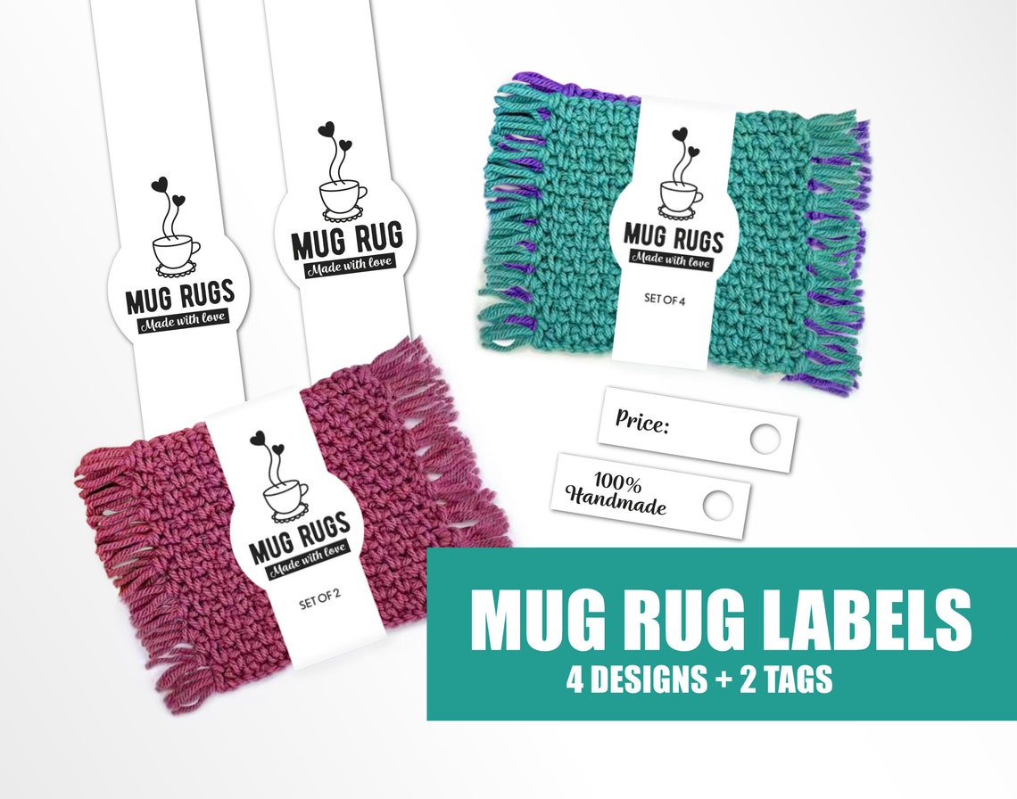 Printable Mug Rug Labels, Mug Rug Wrap Tags, Mug Rug Wraps, BUNDLE ...
