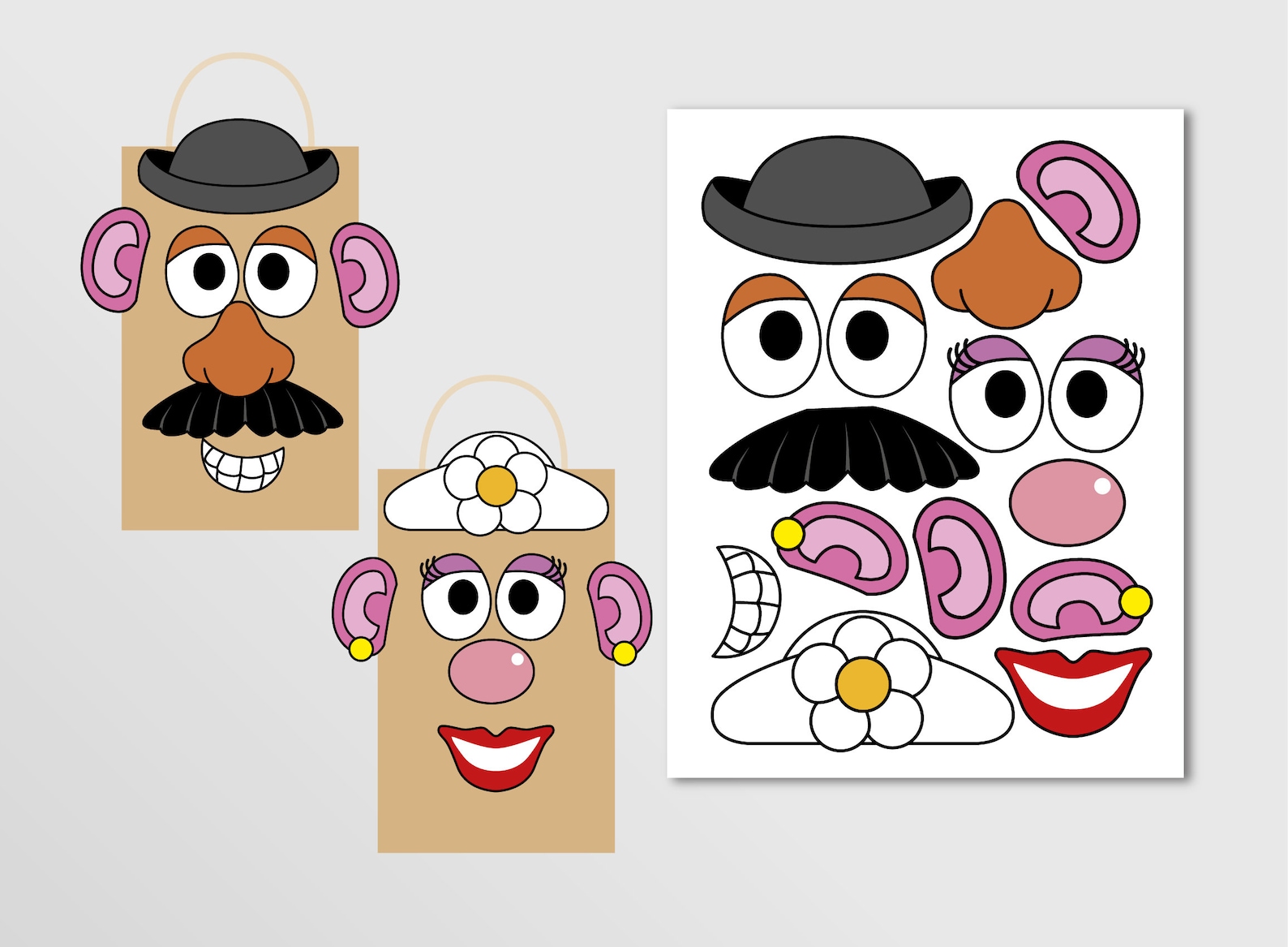 Mr Potato Head Favor Bag, Mrs Potato Head, Potato Head Party, DIY ...