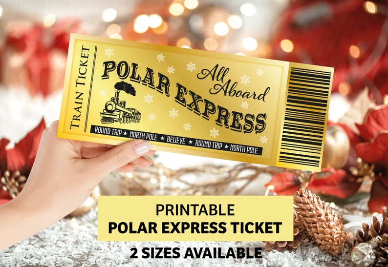 Polar Express Ticket Printable Christmas Gift Idea Party - Etsy Australia