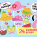Summer Photo Props, Summer Party, Summer Photo Booth Props, Flamingo ...