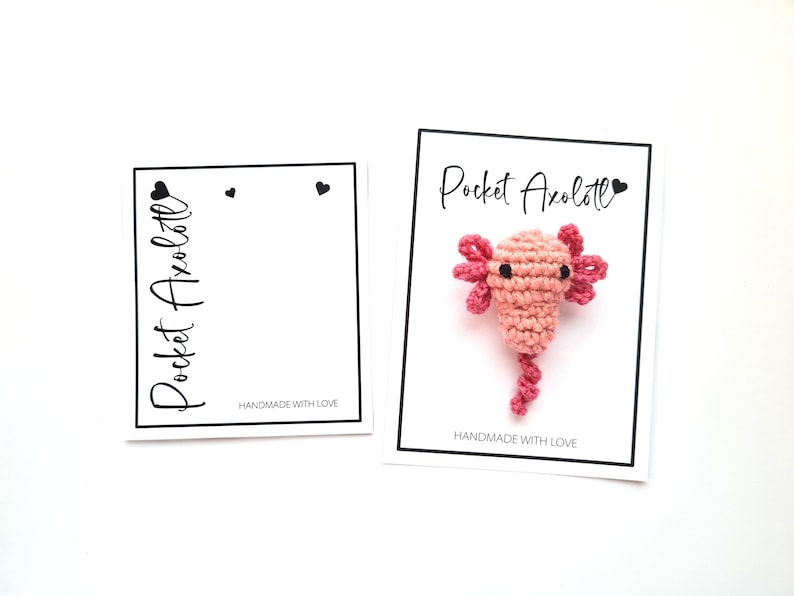 Pocket Axolotl DIY Axolotl Cards Pocket Hug Holder Pocket - Etsy