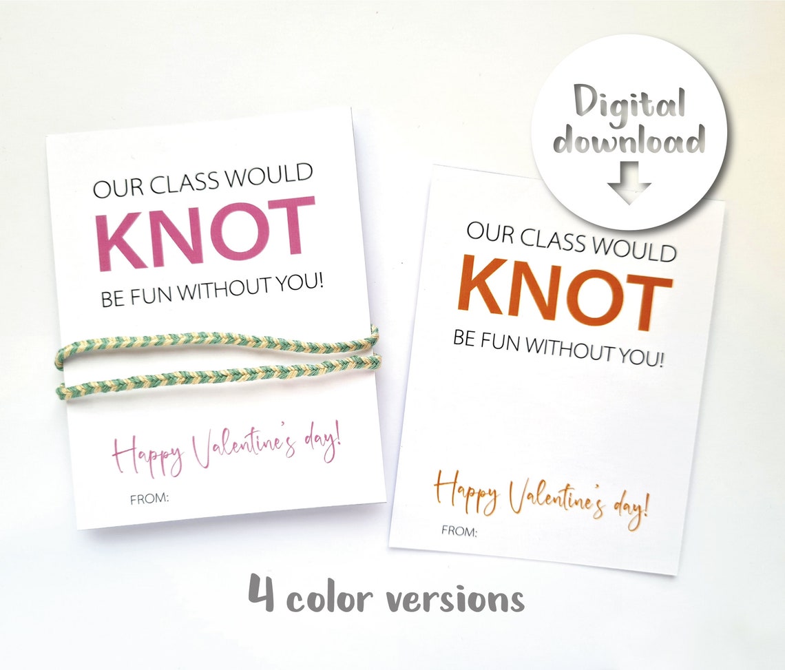 Bracelet Valentine Tags, Multi, Friendship Bracelet Classroom ...